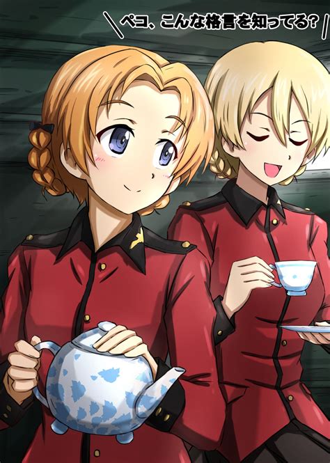 Darjeeling And Orange Pekoe Girls Und Panzer Drawn By Omachi Slabco