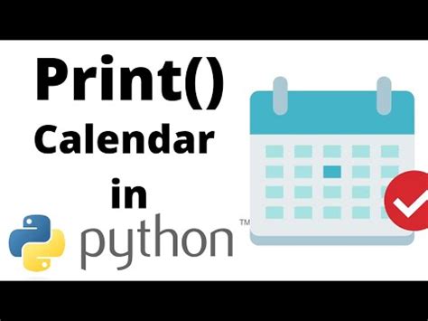 Print Calendar In Python Python Program S Youtube
