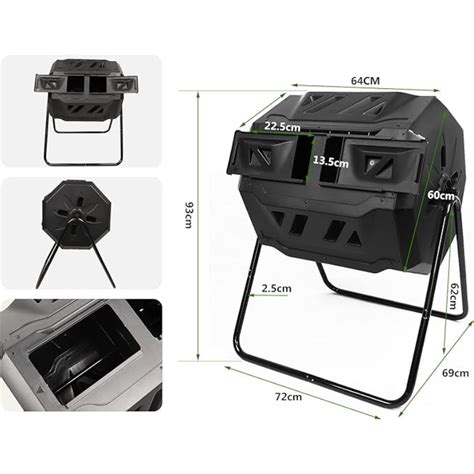 Composteur rotatif à double chambre d une capacité de 160L Les