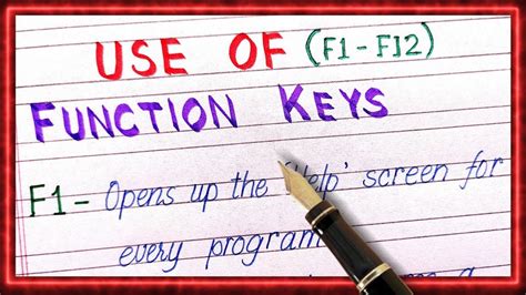use of function keys computer function keys use of f1 to f12 shortcut of function keys