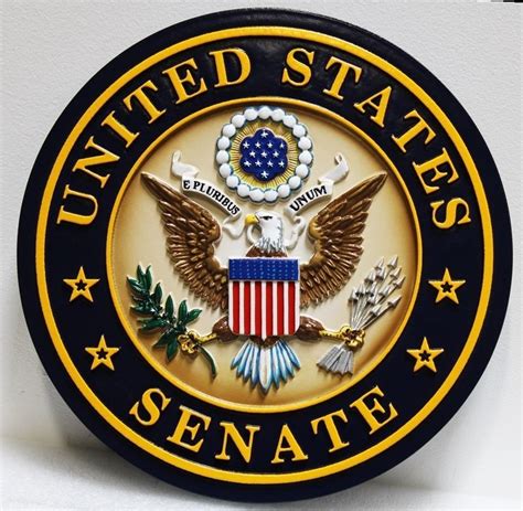 Federal Government Round Seals Carved Wood Wall Plaques