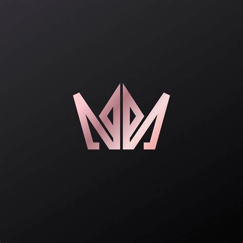 M Coroa Design De Logotipo Monoline Minimalista De Luxo Vetor Premium