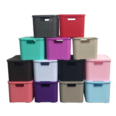 Kit 10 Caixas Organizadoras Rattan Tampa 7 L Monte Líbano