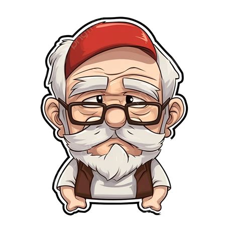 Oldman Sick Face Cartoon Cute Icon Father Expression PNG Transparent