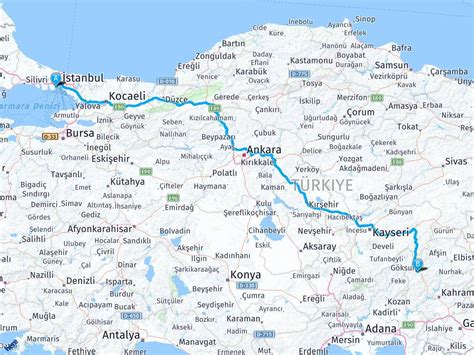 İstanbul Esenler Otogar Kahramanmaraş Göksun arası mesafe İstanbul