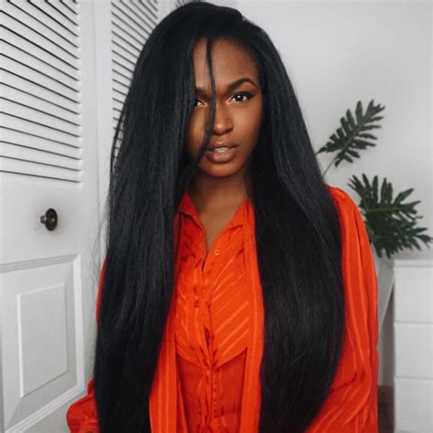 Beautiful Women Wearing Waist Length Extensions Site Name Essence