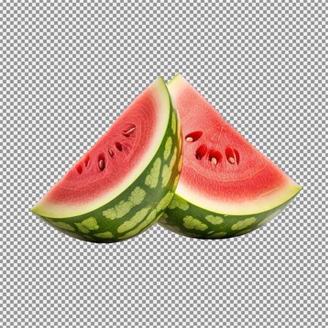 Premium PSD Sliced Of Watermelon Isolated On White Background