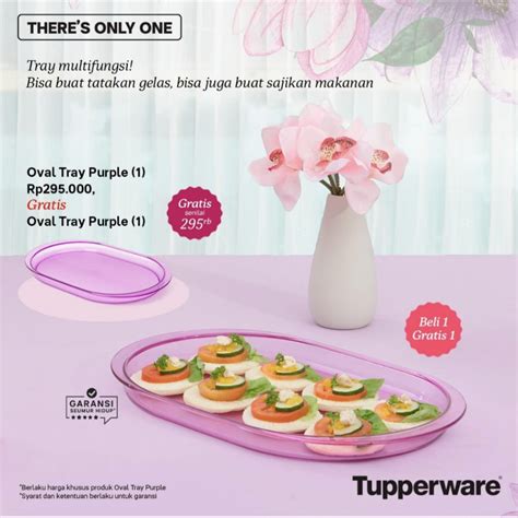 Jual Tupperware Oval Server Tray Nampan Bening Shopee Indonesia