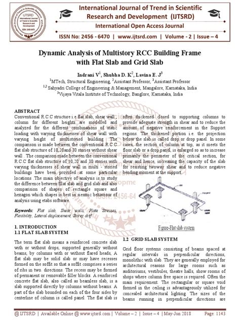 dynamic analysis of multistory rcc building frame with flat slab and grid slab pdf beam