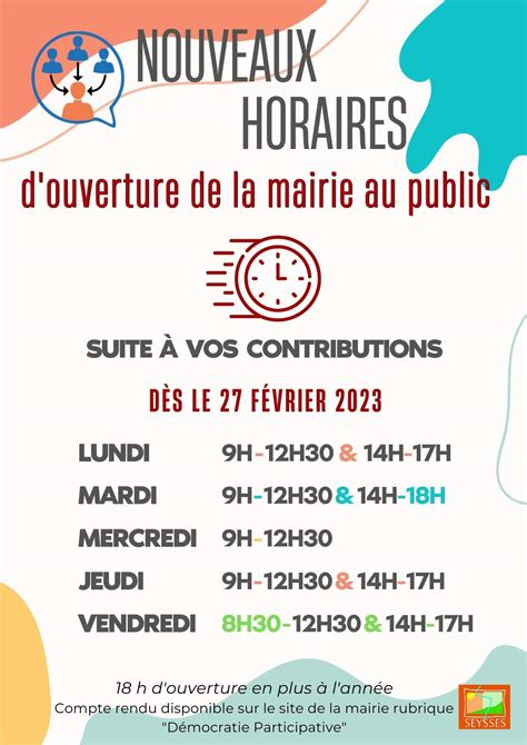 Horaires Douverture De La Mairie Au Public Ville De Seysses