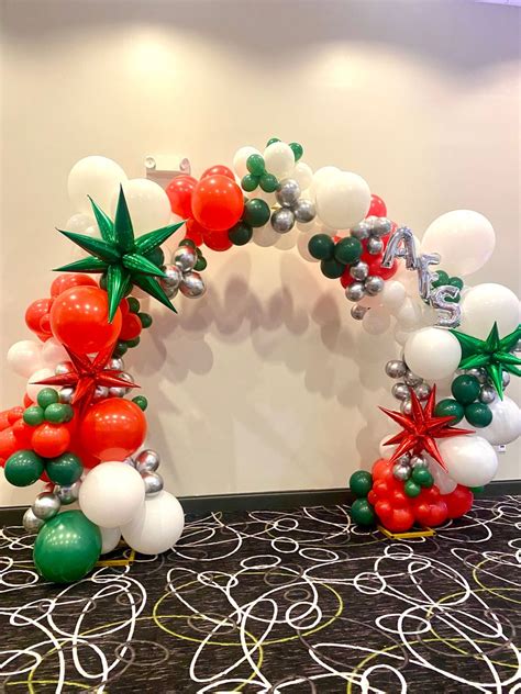 Holiday Party Balloon Arch Christmas Balloons Christmas Balloon