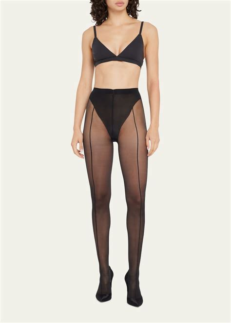 Wolford X Mugler X Mugler Seamed Matte Tights Bergdorf Goodman