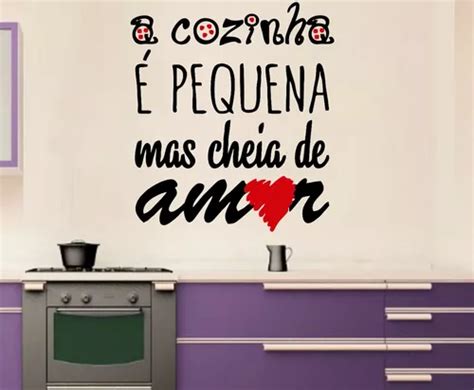 Adesivo Parede Frase Cozinha Pequena Mas Cheia De Amor Parcelamento