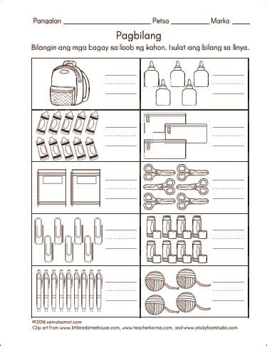 Mga Bilang 1 Hanggang 10 Worksheets Part 2