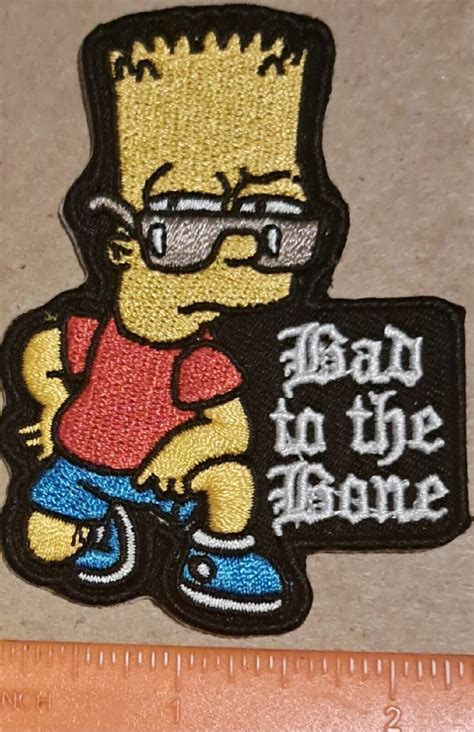 The Simpsons Bart Simpson Bad To The Bone Embroidered Iron On Patch