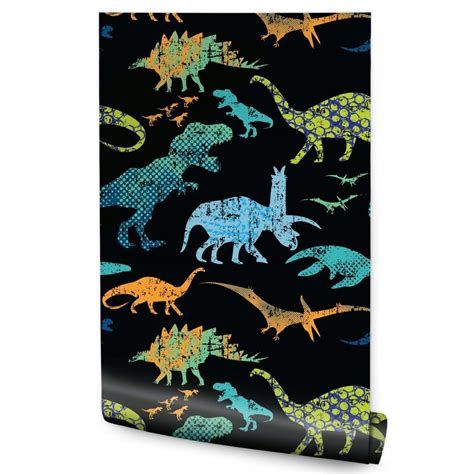Tapeta Młodzieżowa Kolorowe DINOZAURY Dekoracja ERLI pl