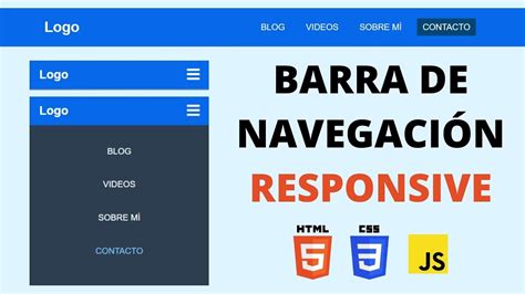 barra de navegación responsive y accesible con html css y js diseño adaptativo flexbox