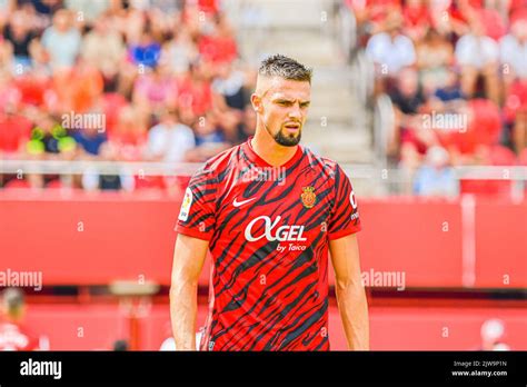 MALLORCA SPAIN SEPTEMBER 3 Martin Valjent Of RCD Mallorca Between