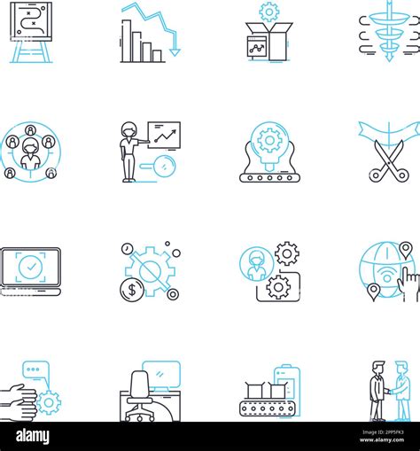Firm Enterprise Linear Icons Set Profitable Competitive Innovative