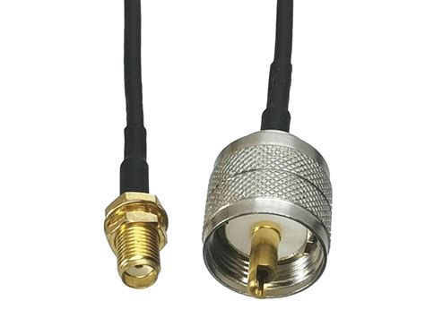 1pcs Rg174 Sma Female Jack Nut Bulkhead To Uhf Pl259 Male Plug Straight