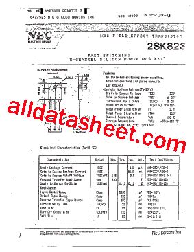 2SK823 Datasheet PDF NEC