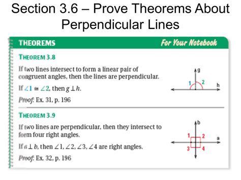 Section Prove Theorems About Perpendicular Lines