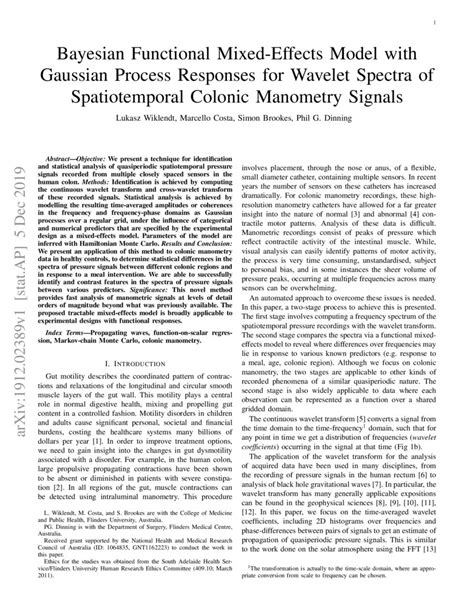 bayesian functional mixed effects model with gaussian process responses for wavelet spectra of