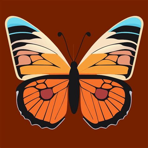 Primer Plano De Mariposa Monarca En Vector Elegante Vector Premium