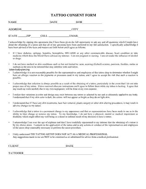 Top More Than Florida Tattoo Consent Form Super Hot In Cdgdbentre