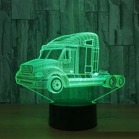 Lampka Nocna LED 3D Led Ciężarówka Tir Grawer Imię Plexido Sklep