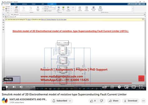 simulink model of 2d electrothermal model of resisitive type superconducting fault current