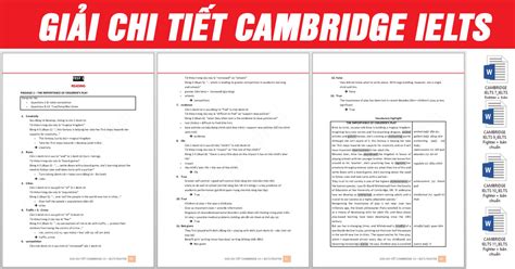 Trọn bộ giải chi tiết Cambridge IELTS mới nhất