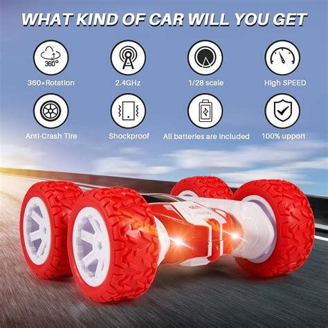 VOASTVY Coches De Control Remoto De 24 GHZ 4 WD Doble Cara De 360