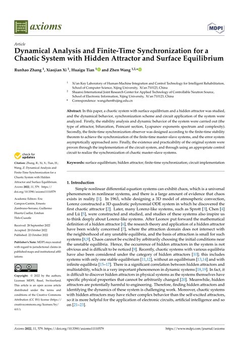 pdf dynamical analysis and finite time synchronization for a chaotic system with hidden