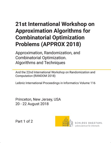 approximation algorithms for combinatorial optimization problems international workshop 21st