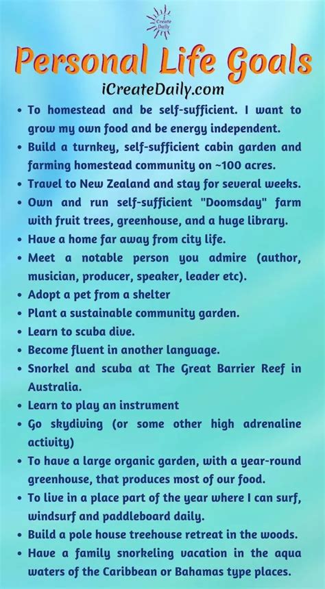 100 Life Goals List For Ideas And Inspiration Goals Habits