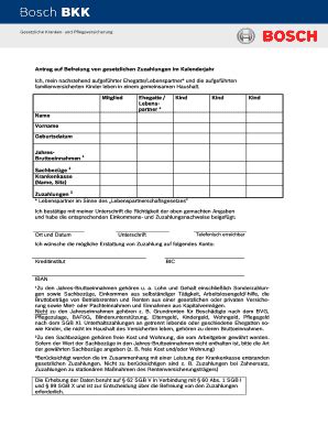 Fillable Online Bosch Bkk Antrag Auf Befreiung Von Gesetzlichen