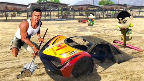 GTA 5 SHINCHAN AND FRANKLIN Found SECRET BURIED GOLD SUPERCAR In GTA 5