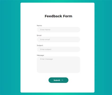 Feedback Form Template 1 User Experience Design Technology