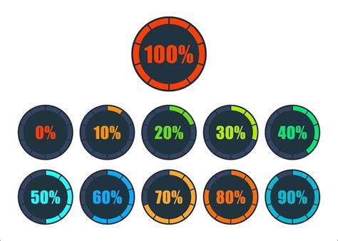 Premium Vector Progress Loading Circles Infographic Percentage Pie
