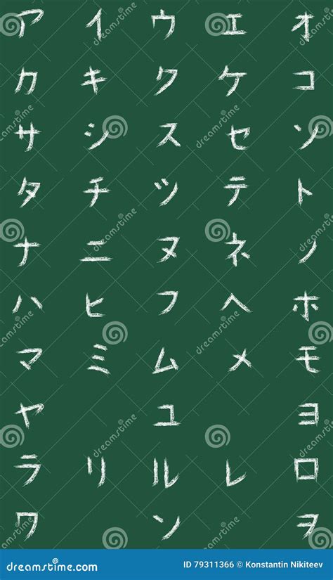 Vector Set Of Katakana Symbols Japan Alphabet Stock Vector