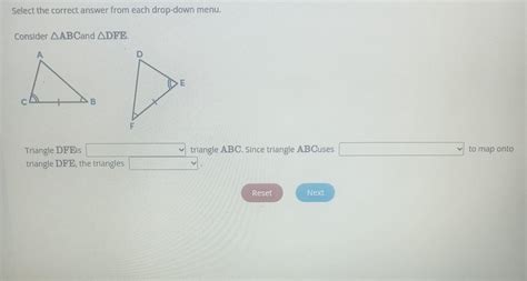 consider abc and dfe triangle dfeis blank triangle abc since