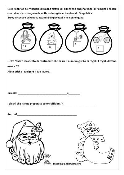 Schede Di Matematica Natalizie Per La Scuola Primaria Maestralu