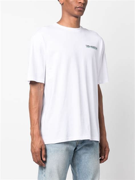 Karl Lagerfeld Logo Print Organic Cotton T Shirt White Farfetch