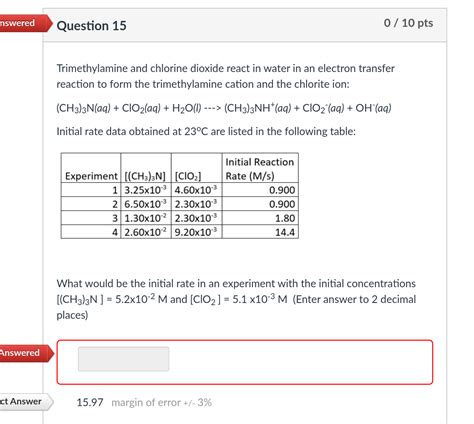 Solved Nswered Question 15 0 10 Pts Trimethylamine And Chegg