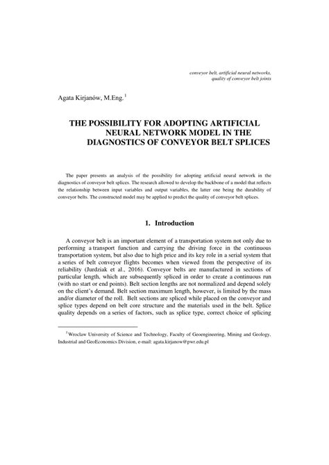 pdf the possibility for adopting artificial neural network model in the diagnostics of