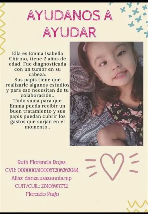 Piden cadena de oración por Emma una nena de 2 años con un tumor