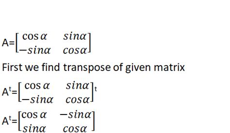 what is an orthogonal matrix example of orthogonal matrix