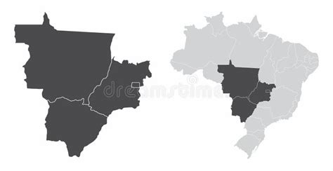 Mapa Do Centro Oeste Do Brasil Ilustração Stock Ilustração de