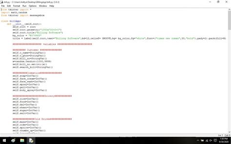 real time billing app using the python tkinter project in python with source code and report